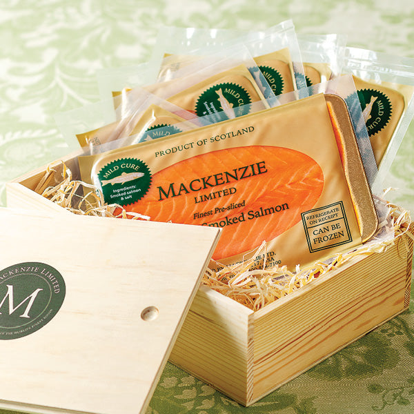 Scottish Smoked Salmon Wooden Gift Crate – Mackenzie Limited